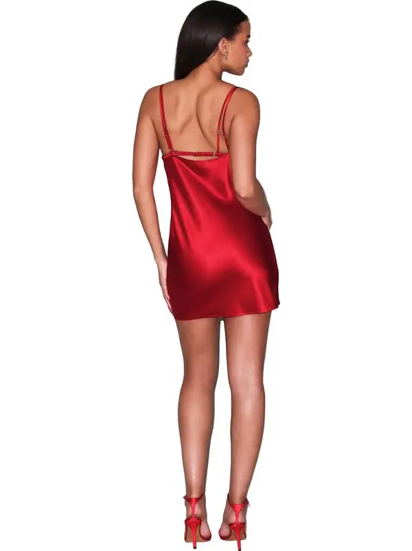 Fleur Du Mal Short Cowl Neck Slip - Rouge