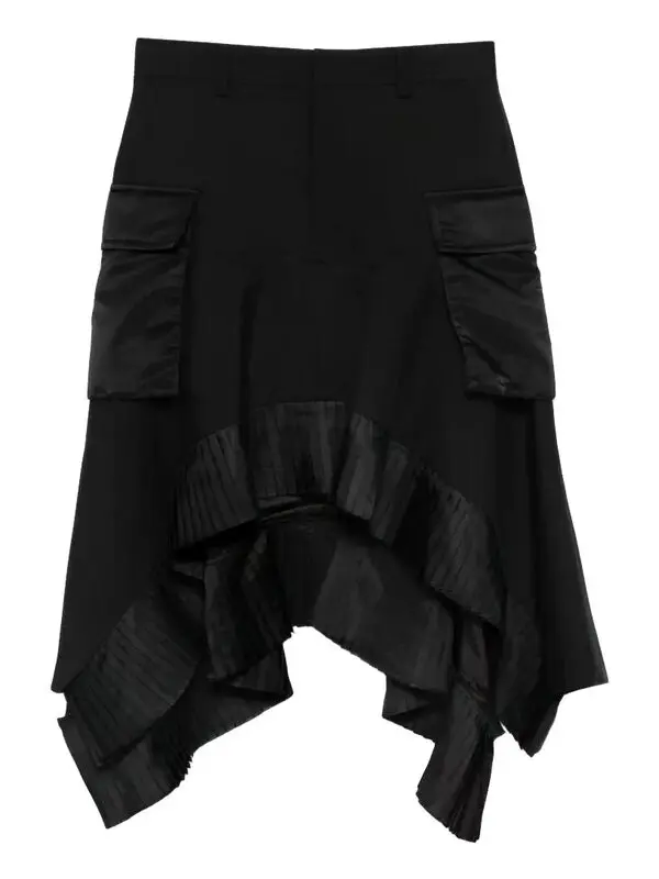 Sacai Cargo-pocket Midi Skirt - Black