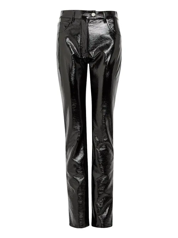 COURREGES Reedition Crinkled Vinyl Trousers - Black
