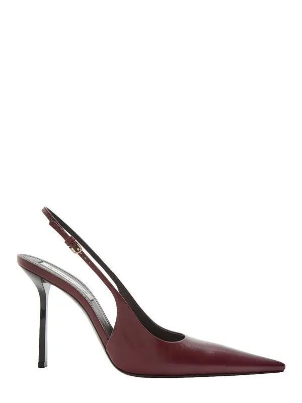 Victoria Beckham 100 Leather Slingback Pumps - Burgundy