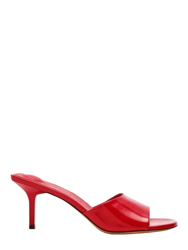 Jacquemus Les Mules Cubisto 70 Glossed Leather Mules - Red