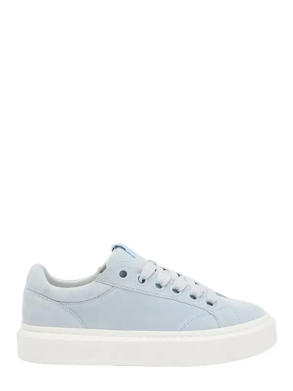 CLEENS Ace Chevron-knit Suede Sneakers - Blue