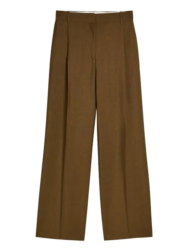 RÓHE Tailored Straight-leg Wool-blend Trousers - Brown
