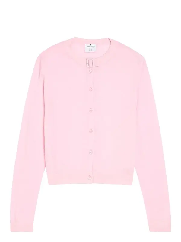 COURREGES Buckle-fastening Merino Wool Cardigan - Light Pink