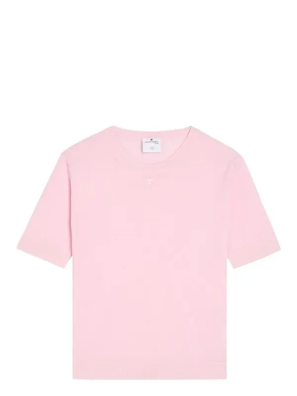 COURREGES Merino Wool T-shirt - Light Pink