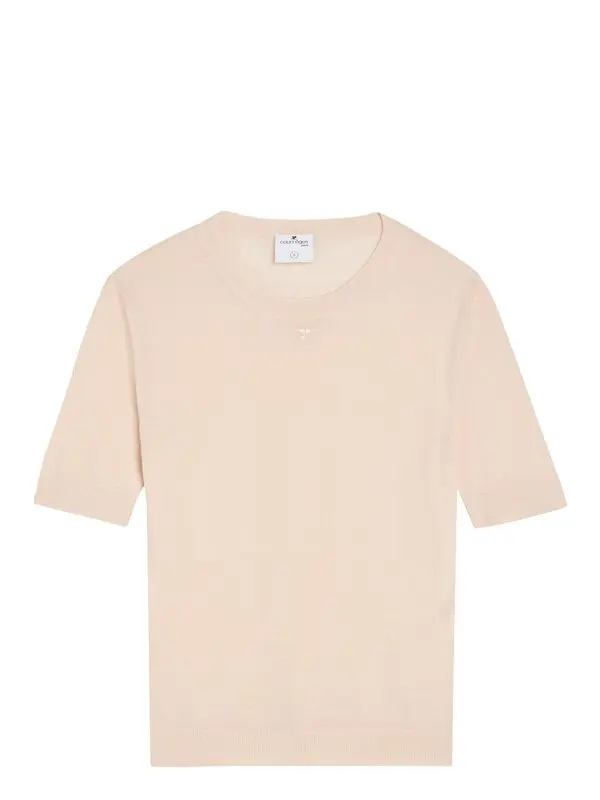 COURREGES Merino Wool T-shirt - Sand
