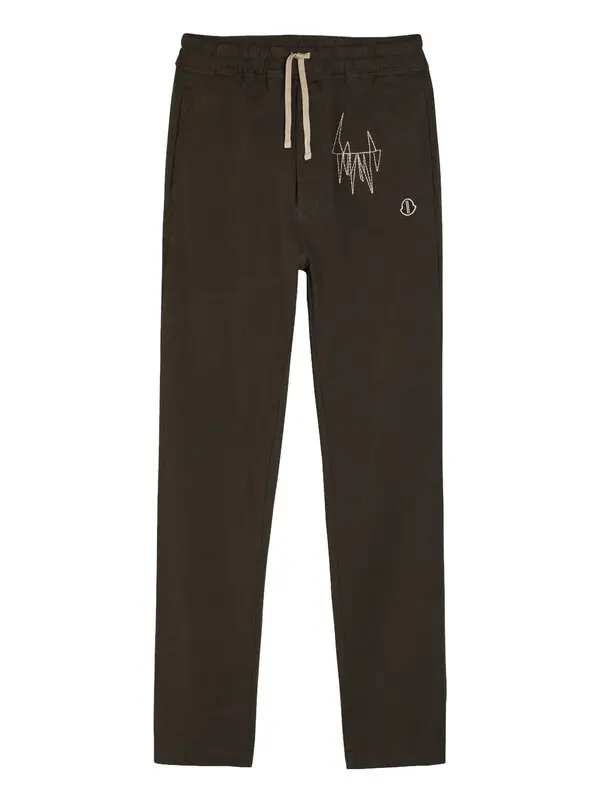 Rick Owens X Moncler Logo-appliquéd Cotton Sweatpants - Brown