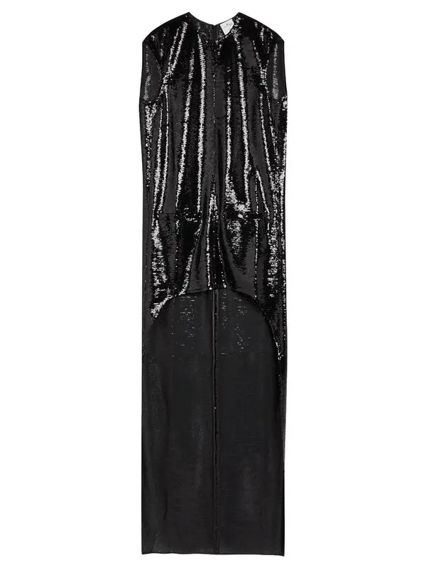 COURREGES Sequin-embellished Tulle Mini Dress - Black