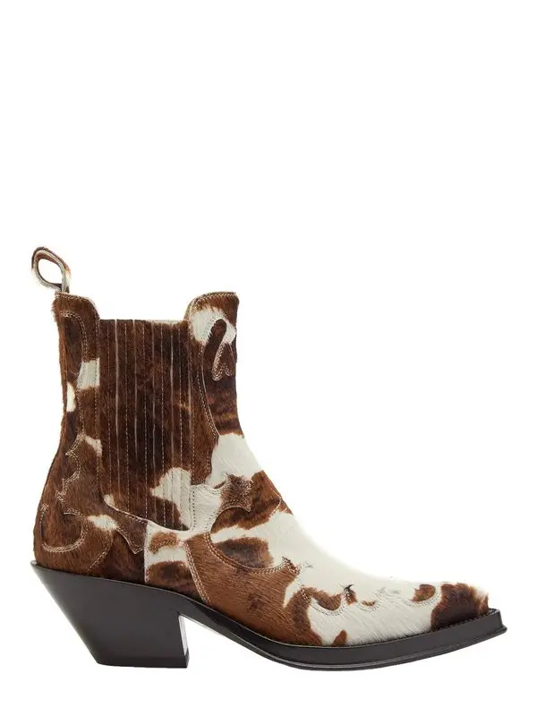 Gabriela Hearst Cassidy Cow-print Calf Hair Ankle Boots - Multicoloured