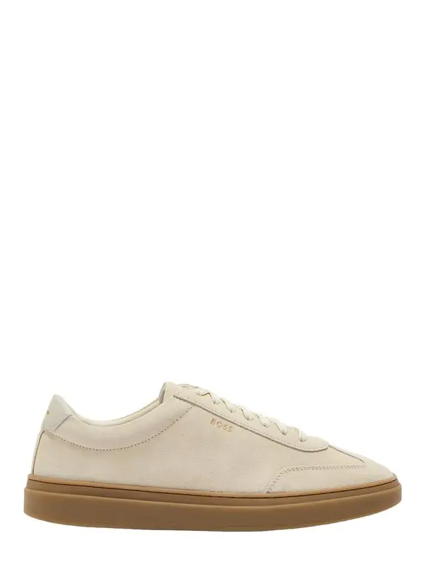 BOSS Kieran Leather-trim Suede Sneakers - Beige