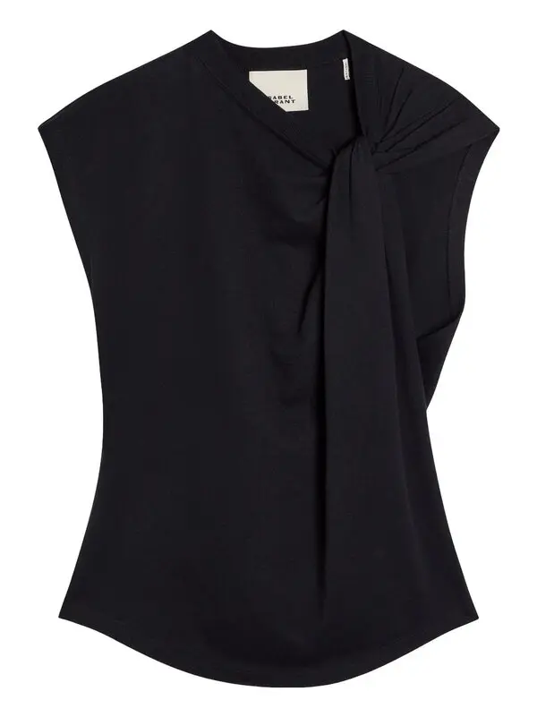 Isabel Marant Nayda Twisted Cotton T-shirt - Black