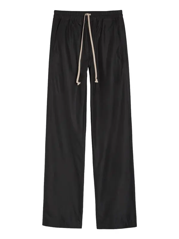Rick Owens X Moncler Logo-appliquéd Drawstring Shell Trousers - Black