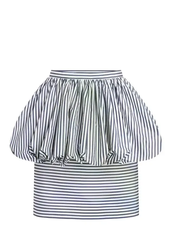 Patou Striped Peplum Mini Skirt - White