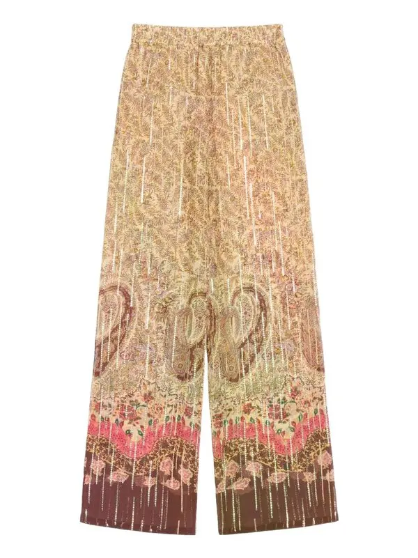 Valentino Garavani Paisley-motif Elastic-waistband Trousers - Neutrals
