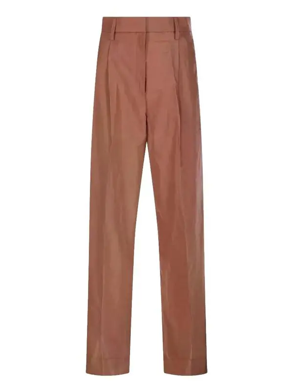 FORTE_FORTE Pleated Wide-leg Trousers - Brown