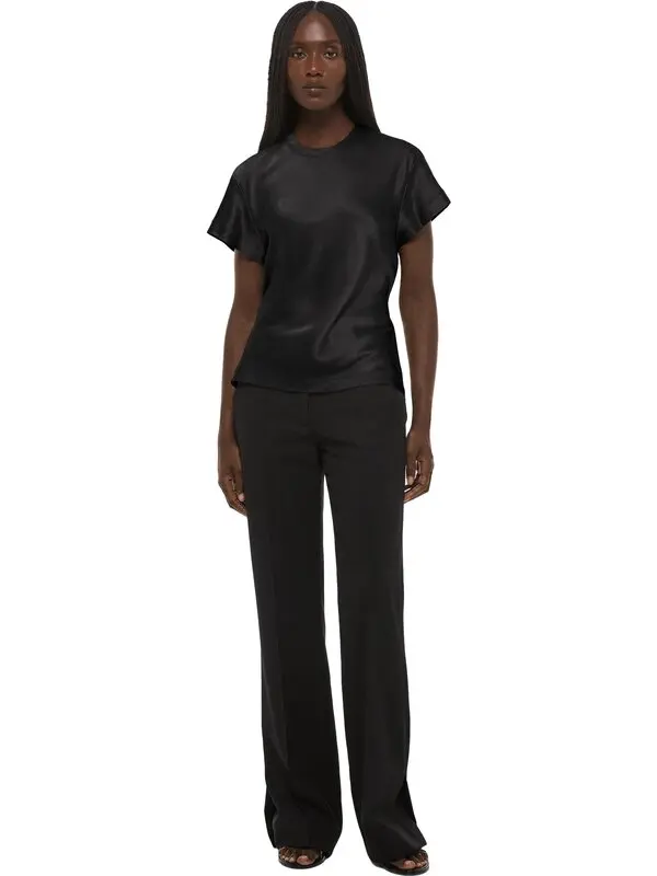Helmut Lang Silk Satin Tee - Black