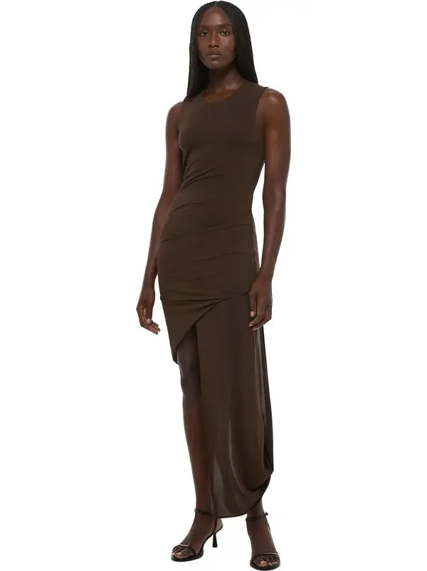 Helmut Lang Twisted Drape Dress - Bistre