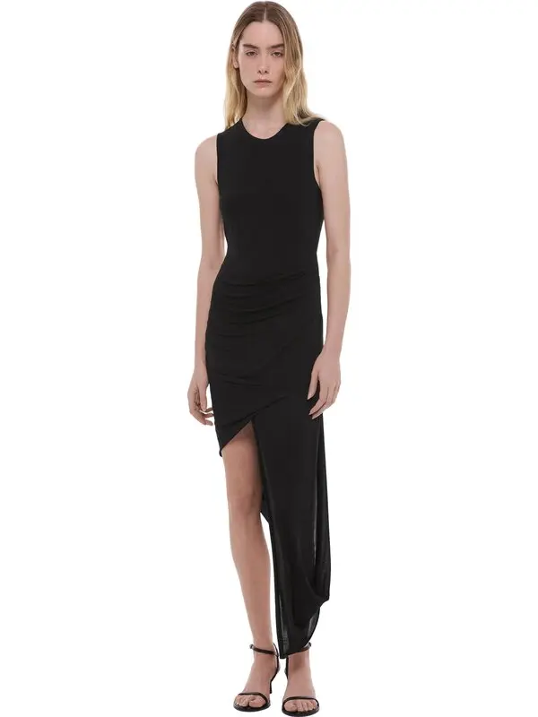 Helmut Lang Twisted Drape Dress - Black