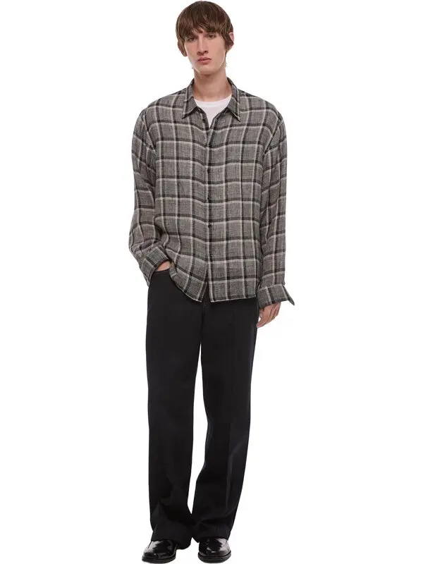 Helmut Lang Relaxed Plaid Shirt - Black/cream