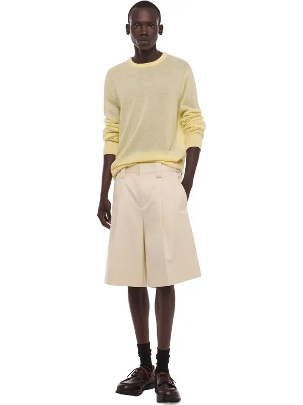 Helmut Lang Sheer Voile Crewneck Top - Yellow