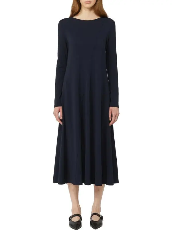 Max Mara Acro Long Sleeve Jersey Dress - Navy