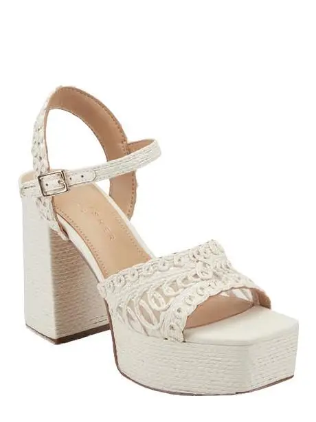 Marc Fisher Chayse Ankle Strap Platform Sandal - White