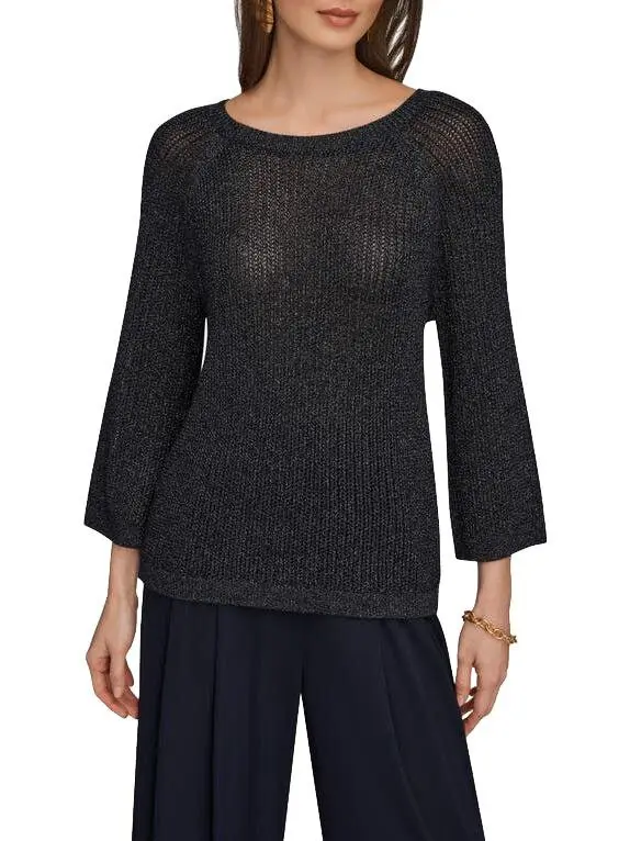 Donna Karan New York Metallic Sheer Sweater - Nightfall