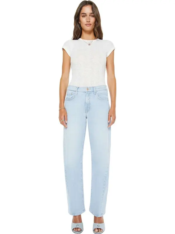 MOTHER The Mid Rise Half-pipe Hover Instant Replay Jeans - Light Blue