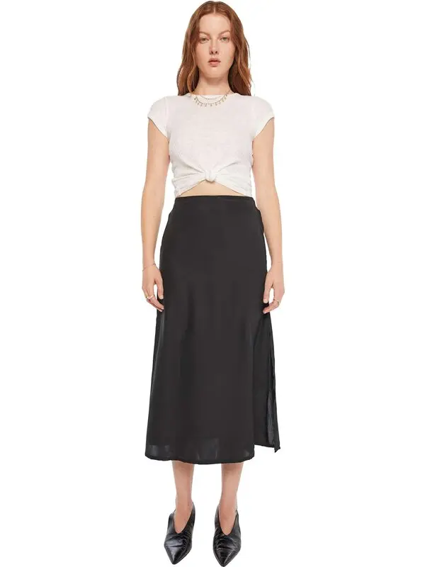 Natalie Martin Anita Print Midi Skirt - Black