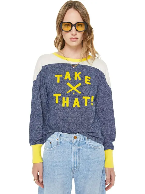 MOTHER The L/s Cap Outfielder Take That! Shirt - Yellow