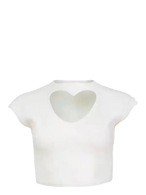 Fleur Du Mal Matchmaker Heart Cutout Top - White