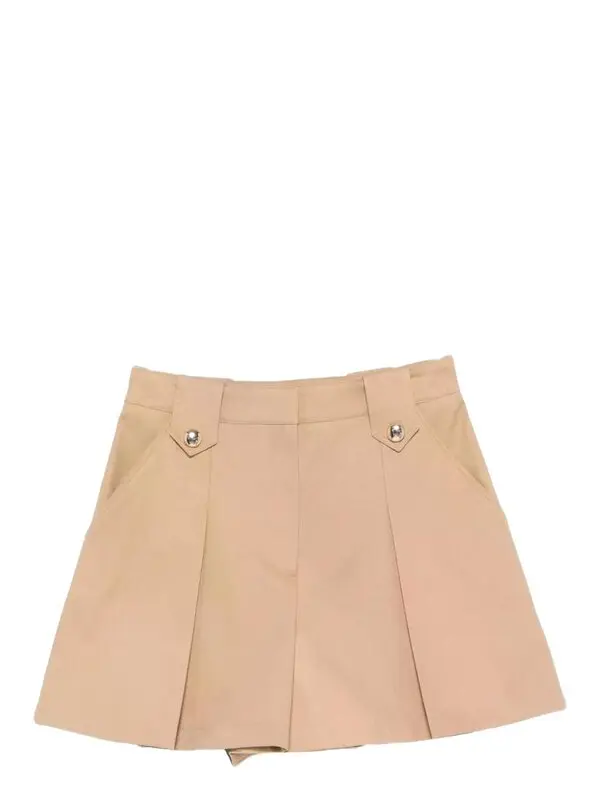Maje Pleated Buttoned Shorts - Neutrals