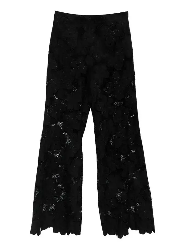 Sandro Floral Lace Trousers - Black