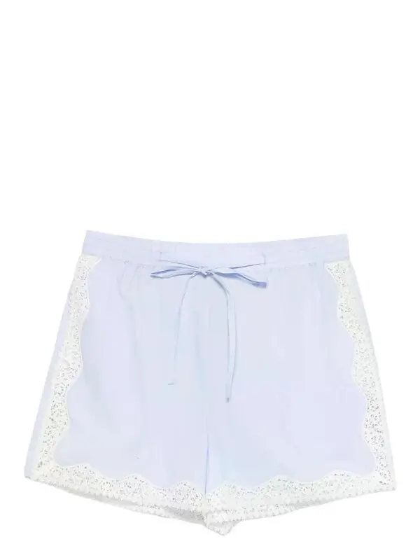 Sandro Lace-detail Shorts - Blue