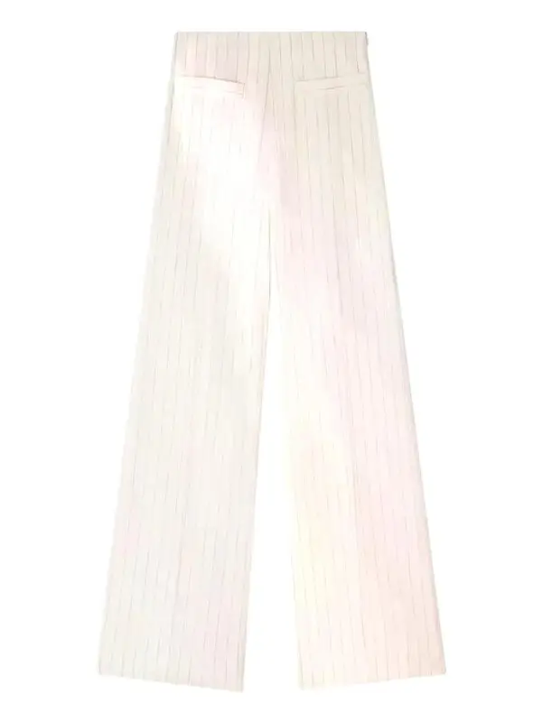 Sandro Striped Wide-leg Trousers - Neutrals
