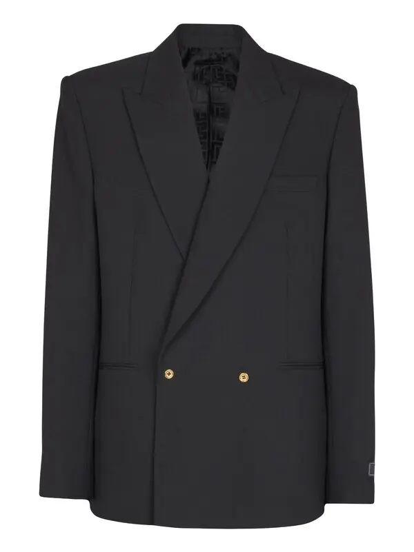 Balmain Wool 2-buttons Blazer - Black