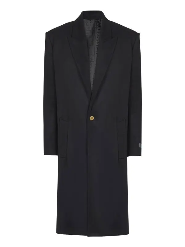 Balmain Oversized Wool And Cashmere Coat - Black