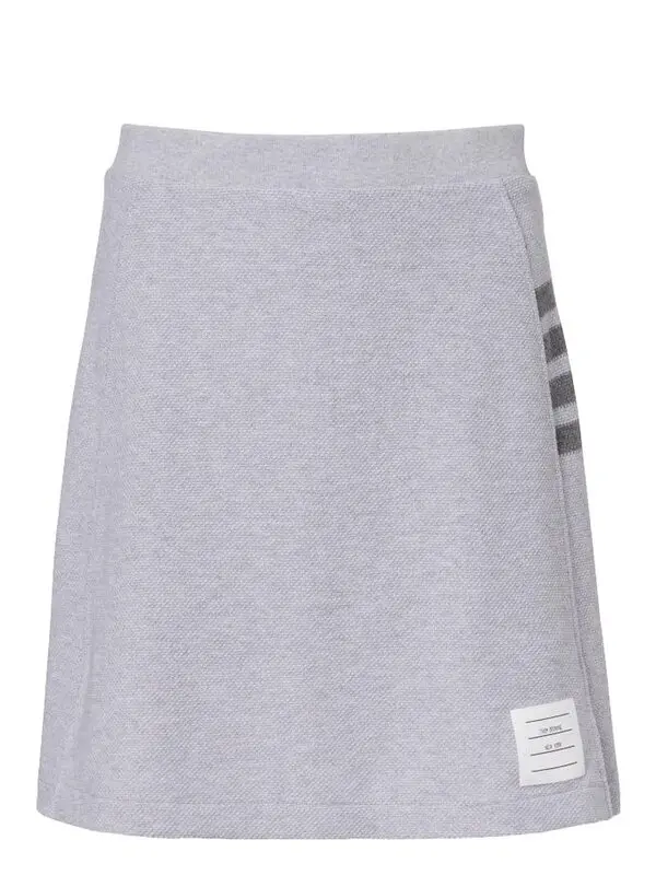 Thom Browne 4-bar Cotton Miniskirt - Grey