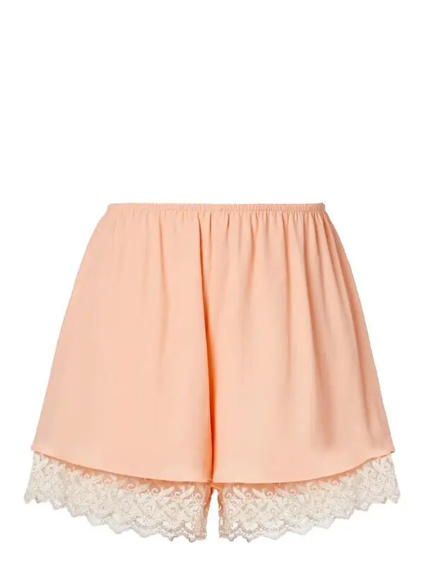 Simone Rocha Lace-trimmed Satin Shorts - Orange