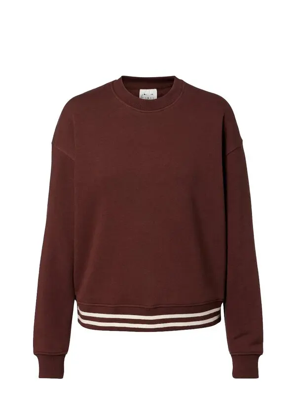 The Upside Striped Cotton Jersey Sweatshirt - Brown