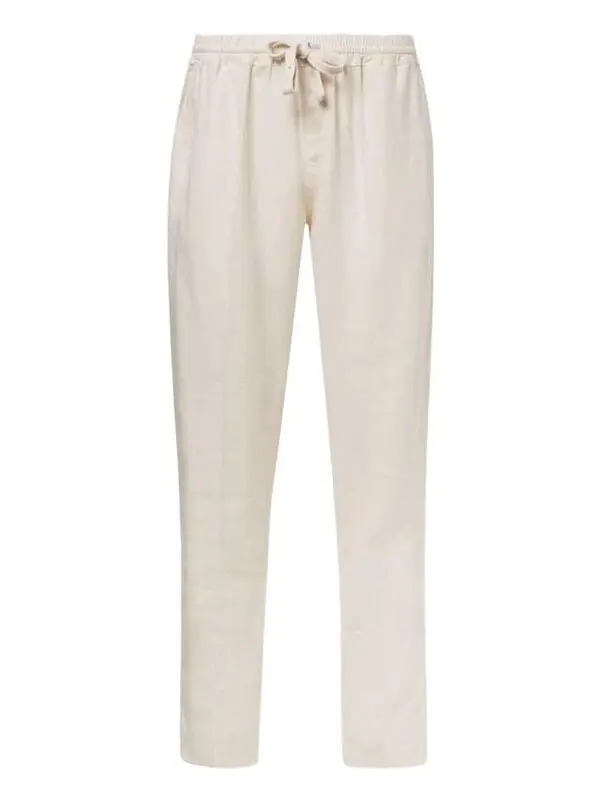 Fedeli Bonifacio Linen Tapered Trousers - Beige