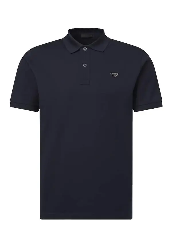 Prada Cotton Piqué Polo Shirt - Blue