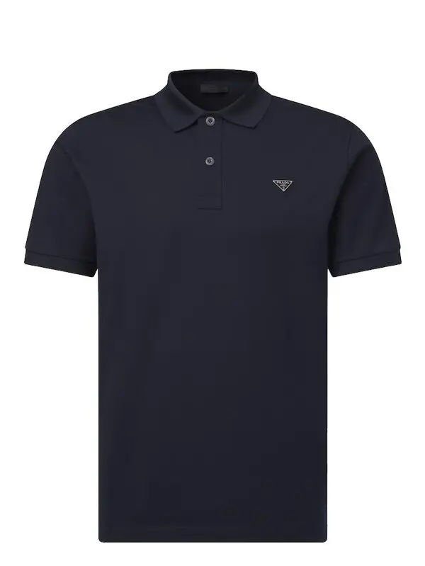 Prada Cotton Piqué Polo Shirt - Blue