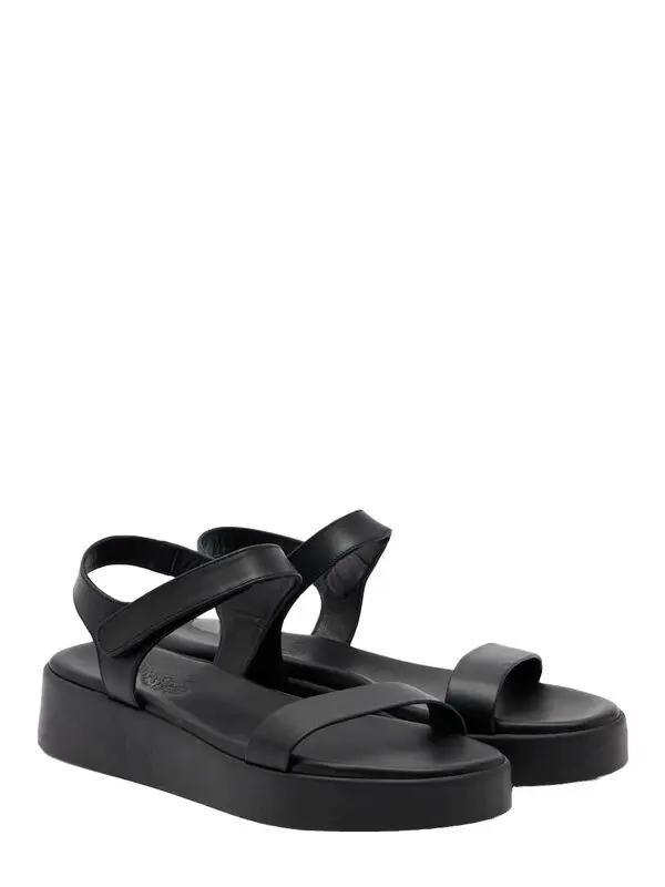 ANCIENT GREEK SANDALS Leather Platform Sandals - Black