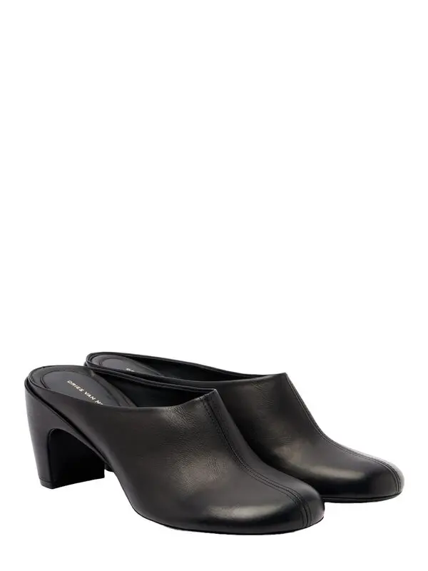 Dries Van Noten 65 Leather Mules - Black