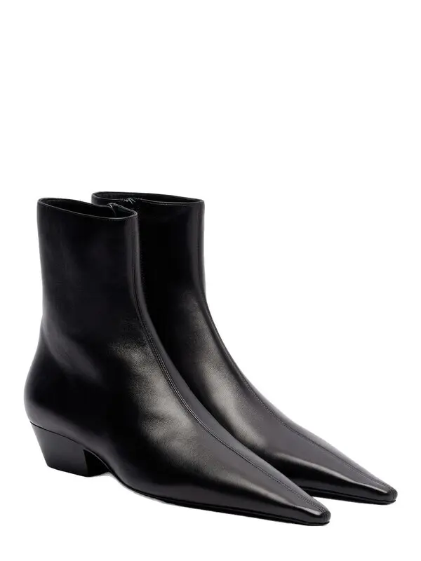 Saint Laurent Jill Leather Ankle Boots - Black