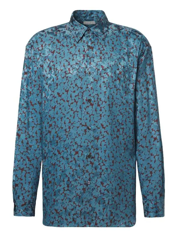 Dries Van Noten Printed Satin Shirt - Blue