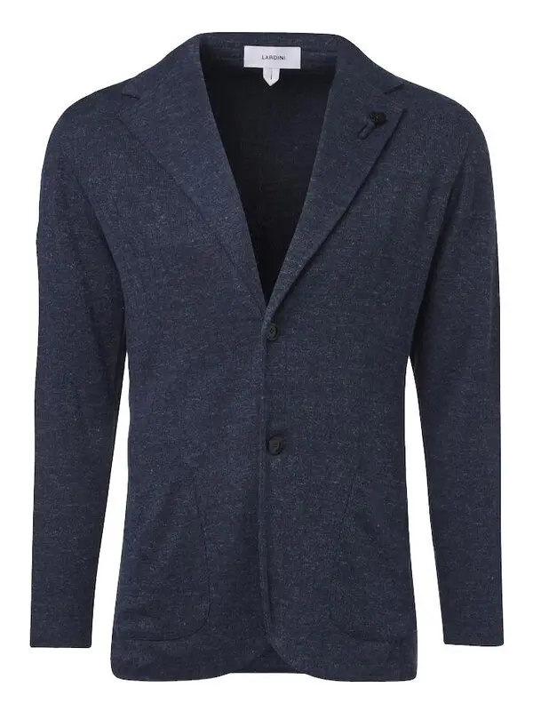 LARDINI Linen And Silk Blazer - Blue