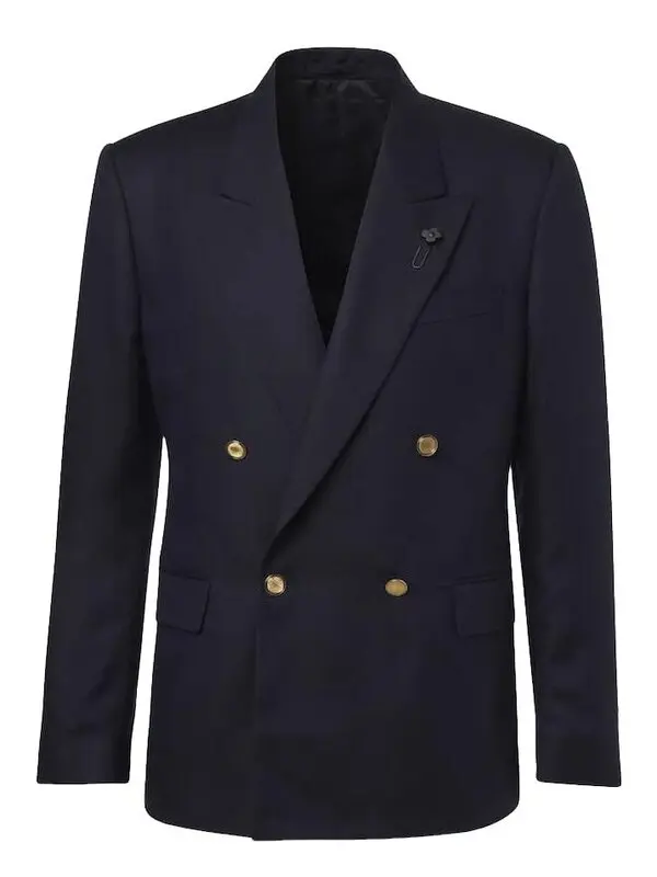 LARDINI Wool, Cashmere, And Silk Blazer - Blue
