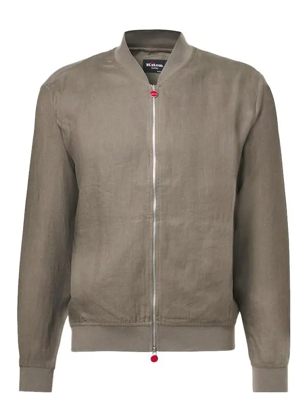 Kiton Linen Bomber Jacket - Green